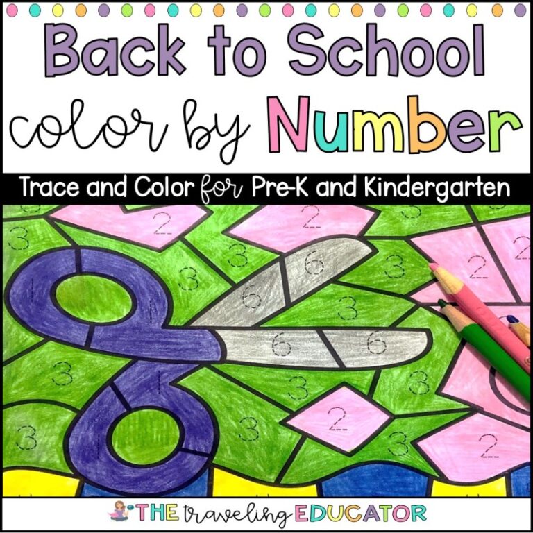 Color by Number 1-20 Back to School - The Traveling Educator