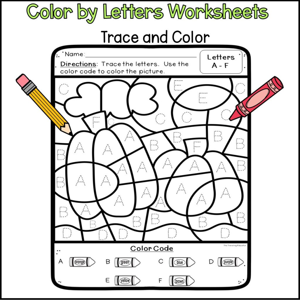 Fall Color by Letters - The Traveling Educator